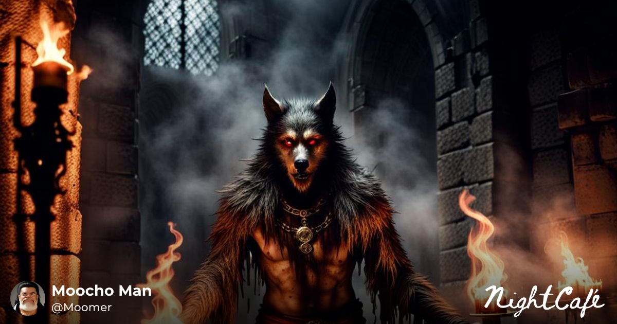 Demonic Wolfman in Dark Souls Ritual - AI Art