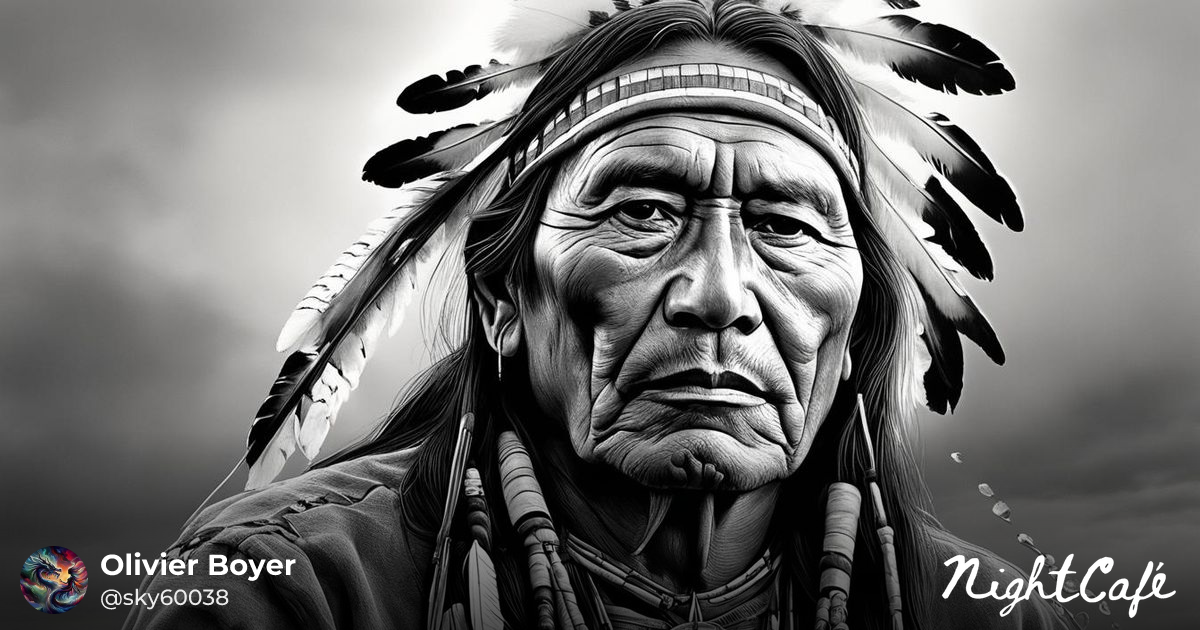 Floyd Red Crow Westerman Splash Art Portrait - AI Art