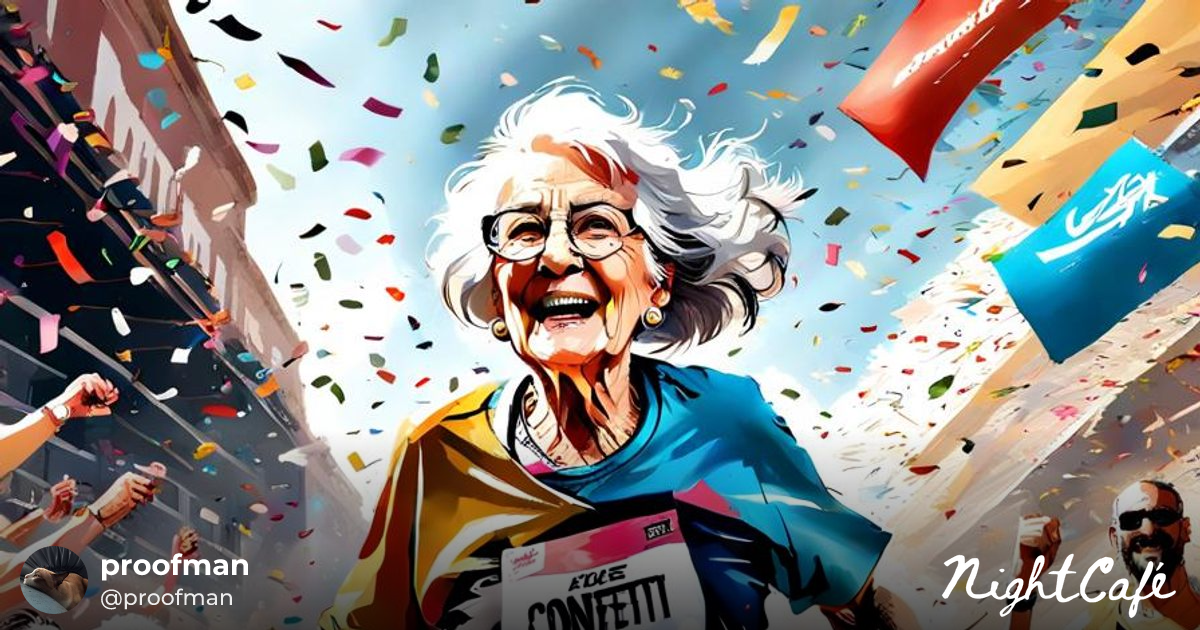 The Winner - Marathon Runner Celebrates Victory in Cel-Shade...