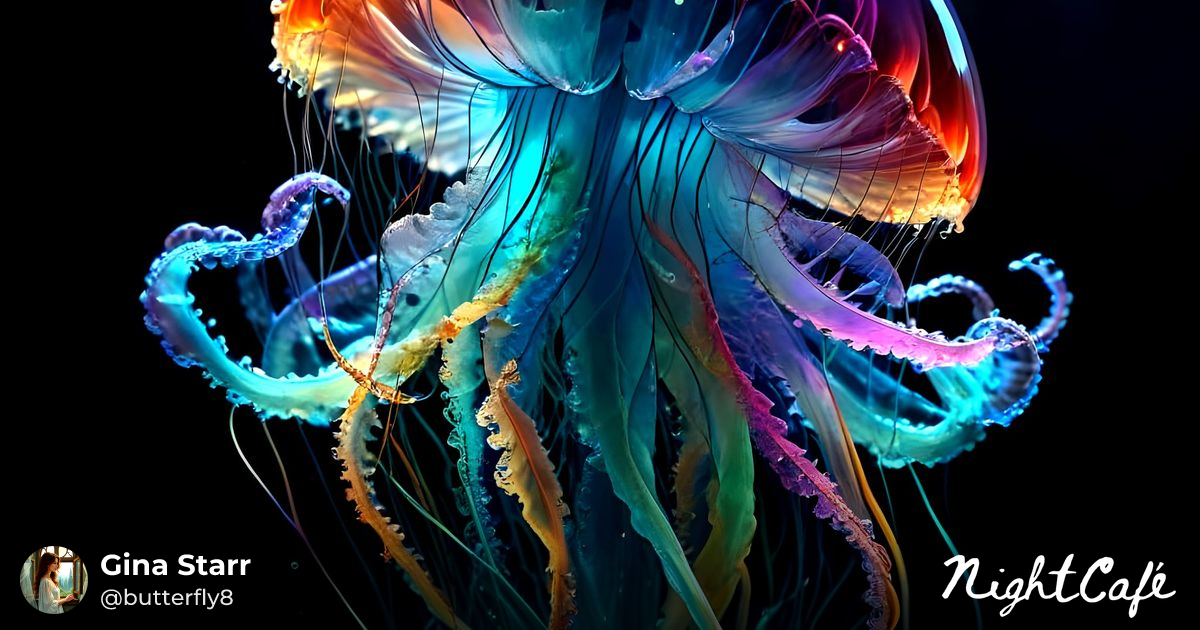 Rainbow Glass Jellyfish - Glass Jellyfish Shines with Rainbo...