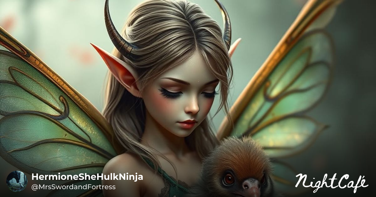 Hyperrealistic Elf Fairy with Iridescent Wings and... - AI Art