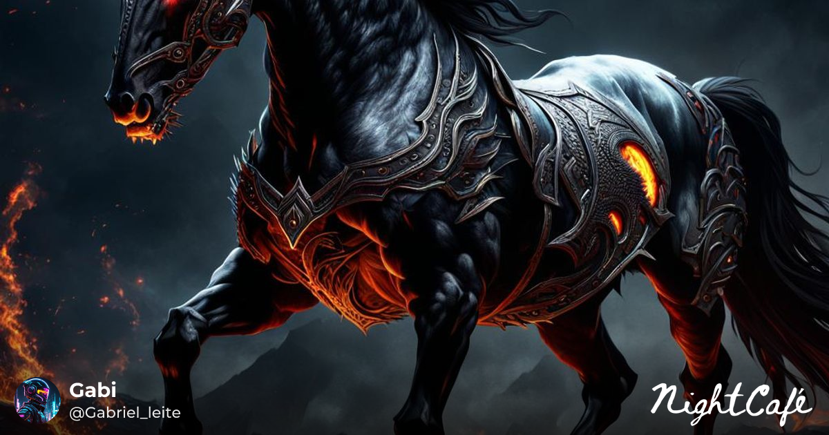 fantastic view of the D&D nightmare monster "Nightmare", a powerful ...