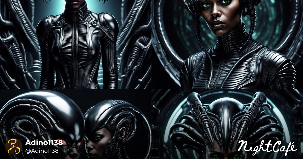 Alien + Human = Queen_001 - Giger-Inspired Xenomorph Queen i...