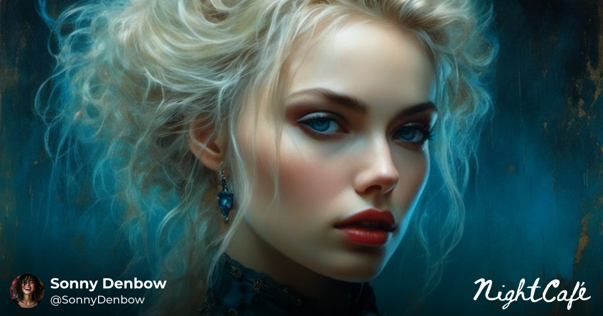 Dream - Icy Blonde in Latex Corset: Macabre Portrait