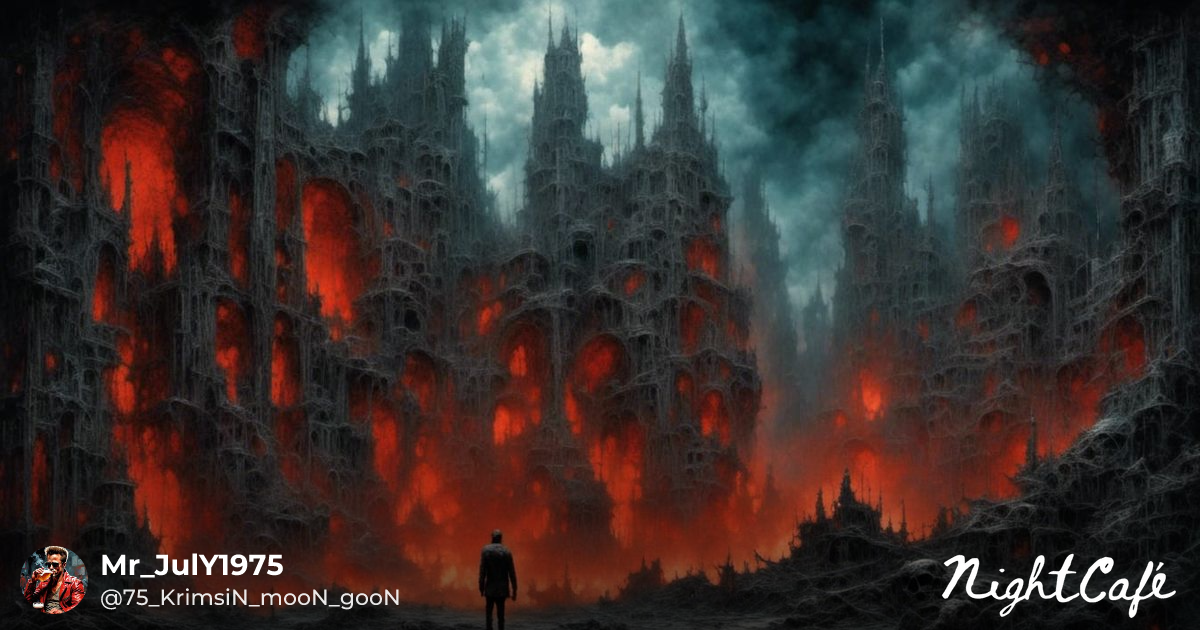 acid, blue, red, black, marble, action; Massive scene of , people+ashed ...