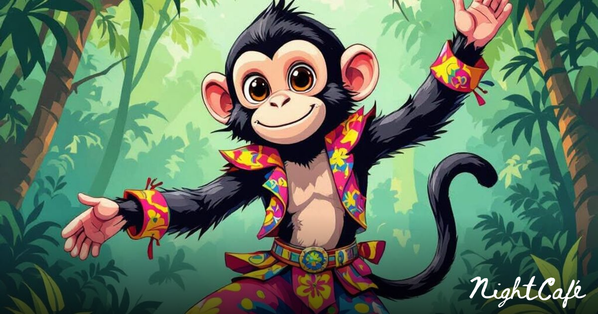 a skinny monkey dancing - Dancing Monkey in Jungle, Playful ...