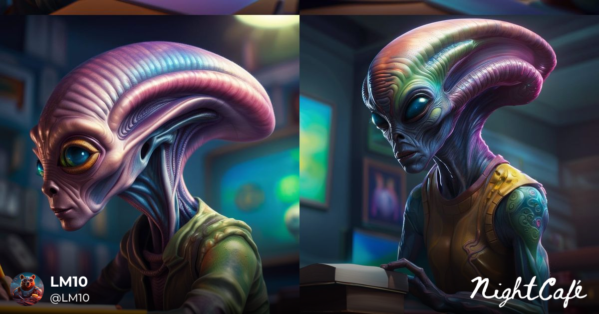 Alien as a teacher - Hyperrealistic Alien Teacher Concept A...