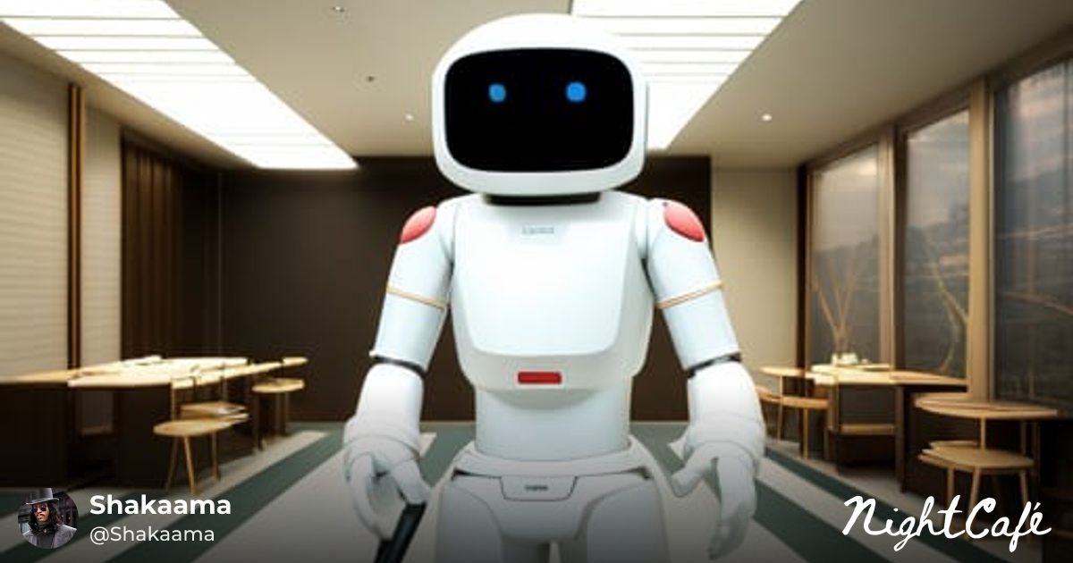Asimo Robot Serves Sushi in Corporate Cafeteria - AI Art