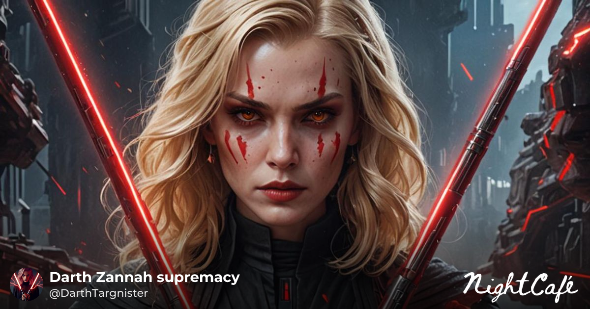 Darth Zannah, lady of the siths - Blonde Lady Sith with Red ...