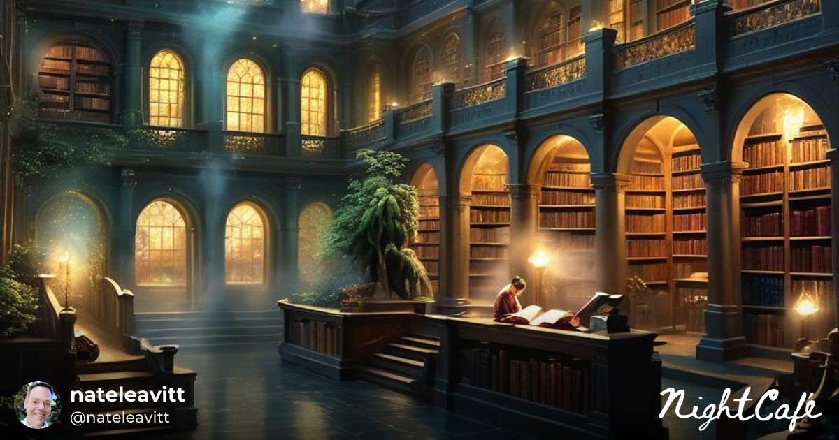 Ethereal fantasy open air library - Ethereal Moonlit Librar...
