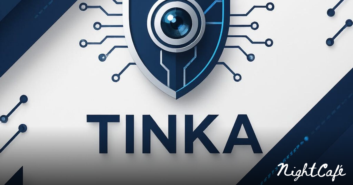 Tinka Logo: Modern Shield Camera Vector Design - AI Art