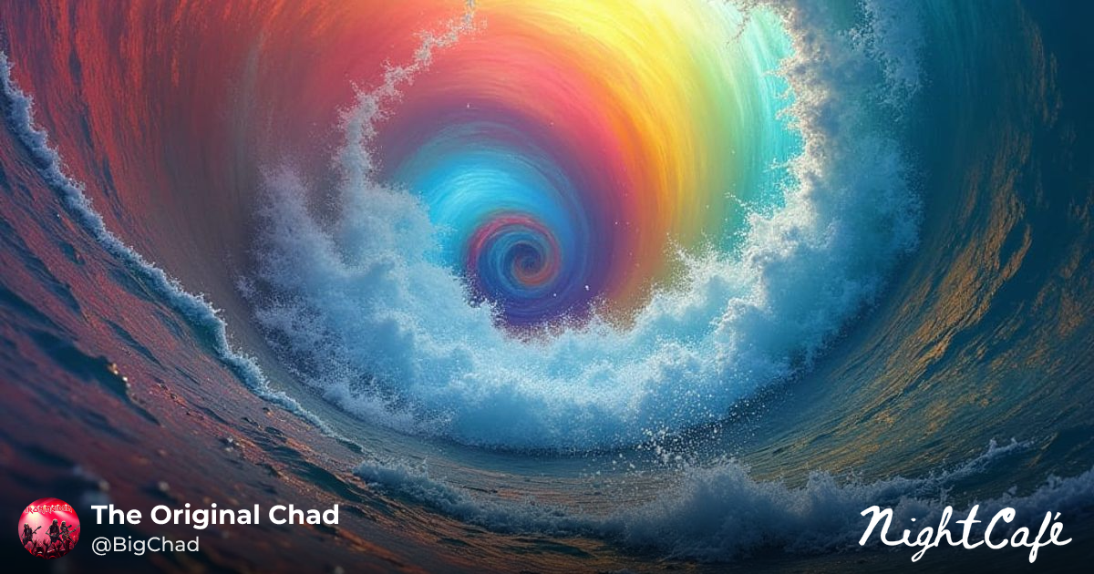 Vibrant Rainbow Whirlpool Radiates in Photorealist... - AI Art