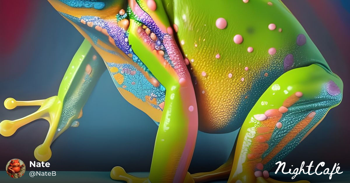 Frëhg - Hyperrealistic Dripping Paint Frog in Volumetric Lig...