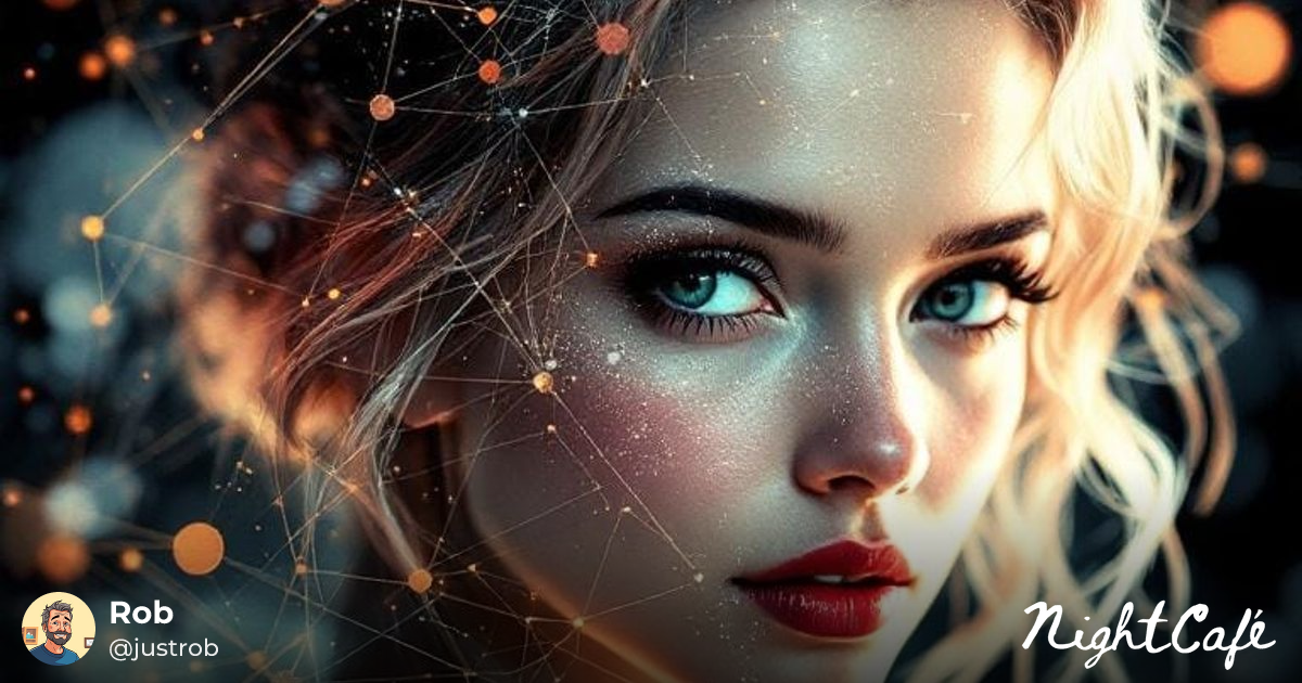 thoughts bloom in data / she turns through coded cosmos / more soul than signal