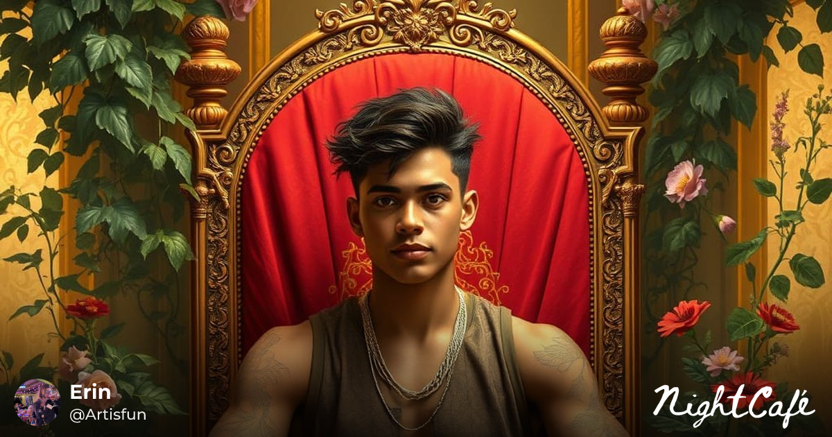 Regal Renaissance Prince in Opulent Garden - AI Art