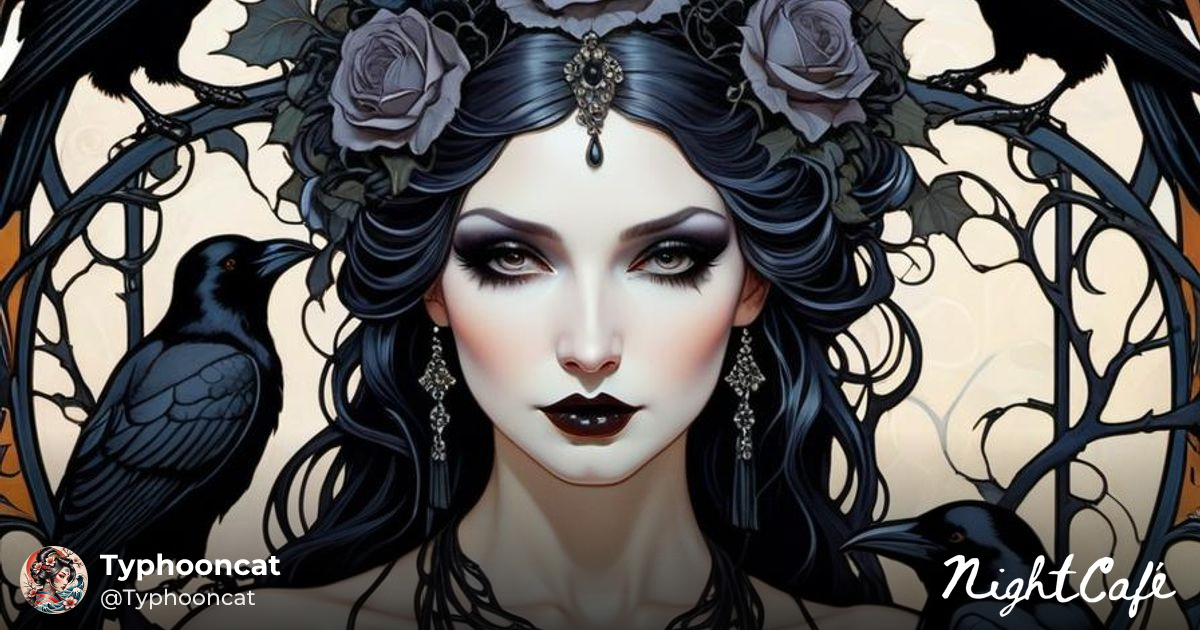 Art Nouveau Goth Bride - Art Nouveau Goth Bride Painting