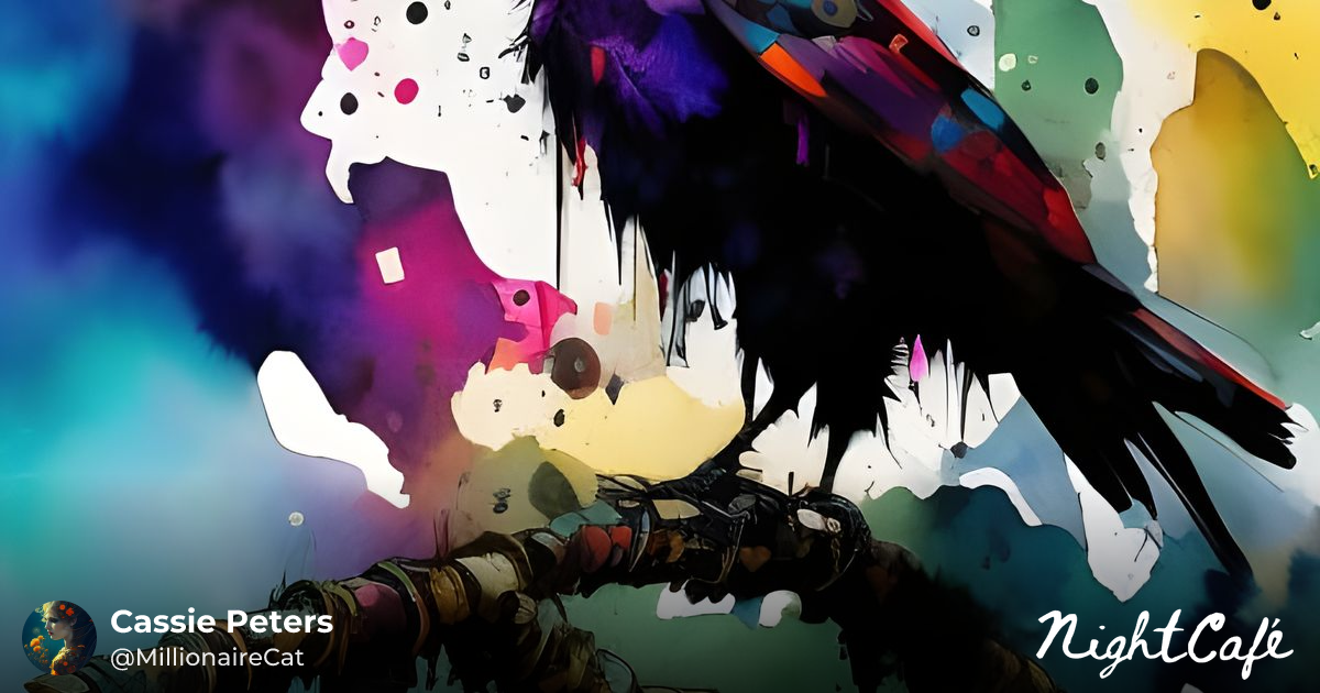 portrait of a badass crow - Badass Crow Portrait in Watercol...