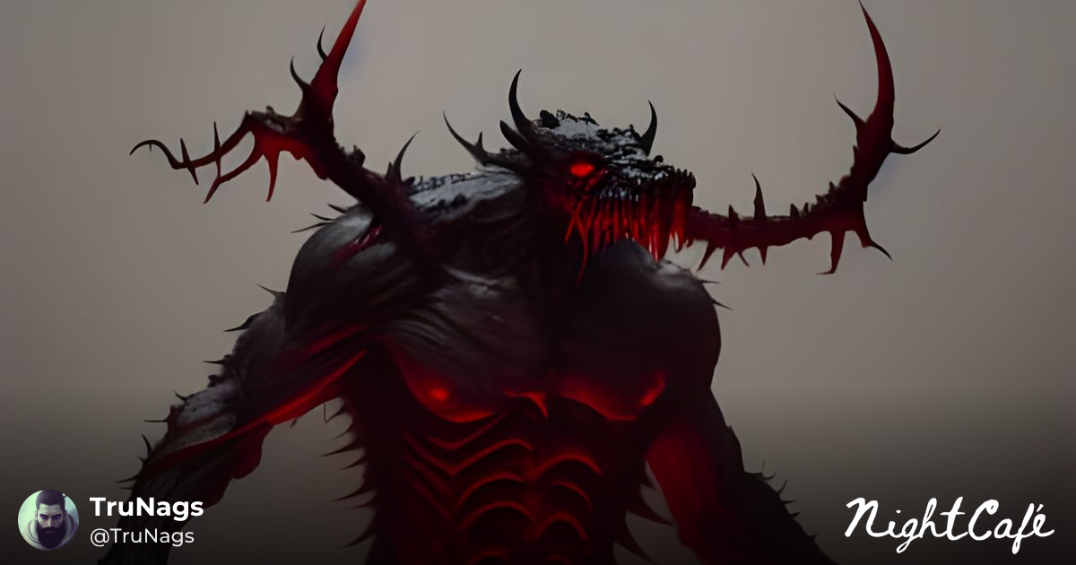 The Beast - Hyperdetailed Four-Armed Monster in Dark Fantasy...