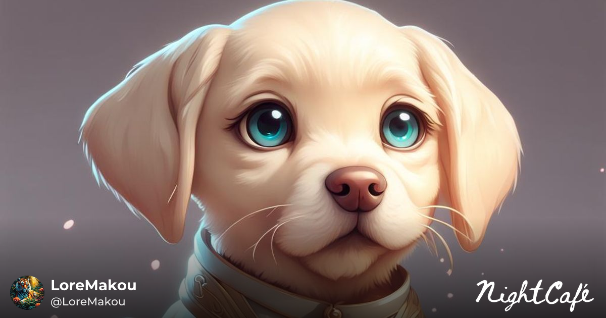 Cute Chibi Cream Labrador Puppy - Adorable Chibi Cream Labra...