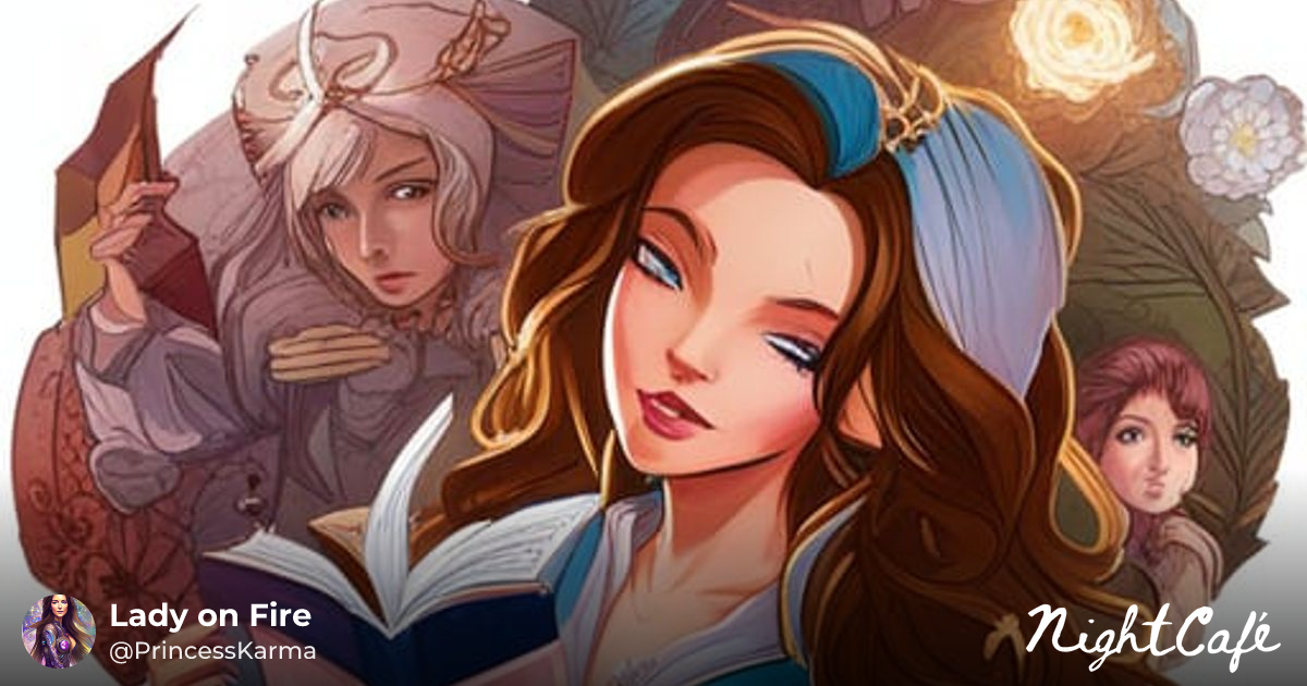 Princess Belle - Princess Belle Portrait in Ornate Library