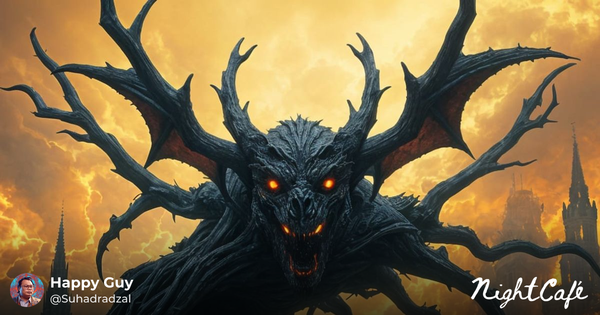 Demon - Colossal Demonic Entity Over Burning City