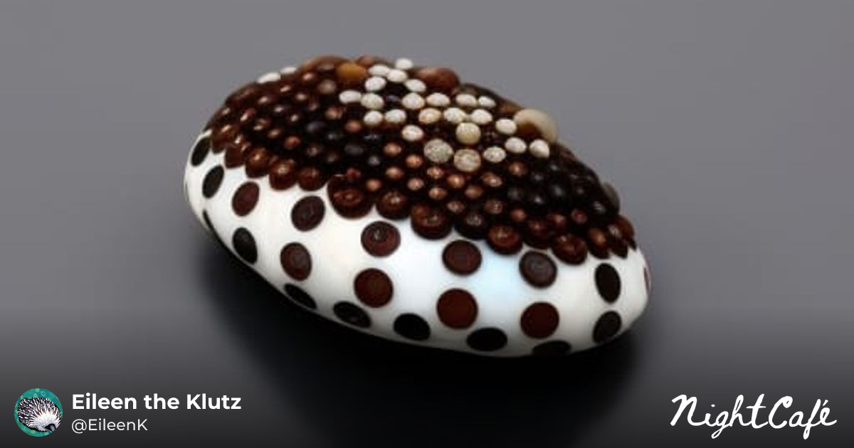 Spotted Cowrie Shell Mosaic Sculpture