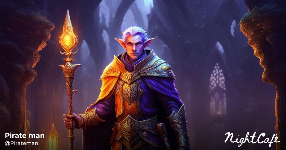 Fantasy Elf with Scepter in Dark Fantasy Art - AI Art