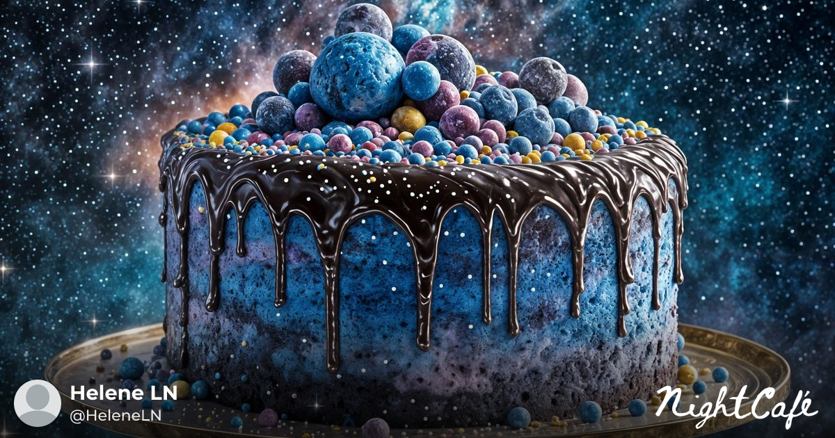 greed - Cosmic Cake with Celestial Decorations