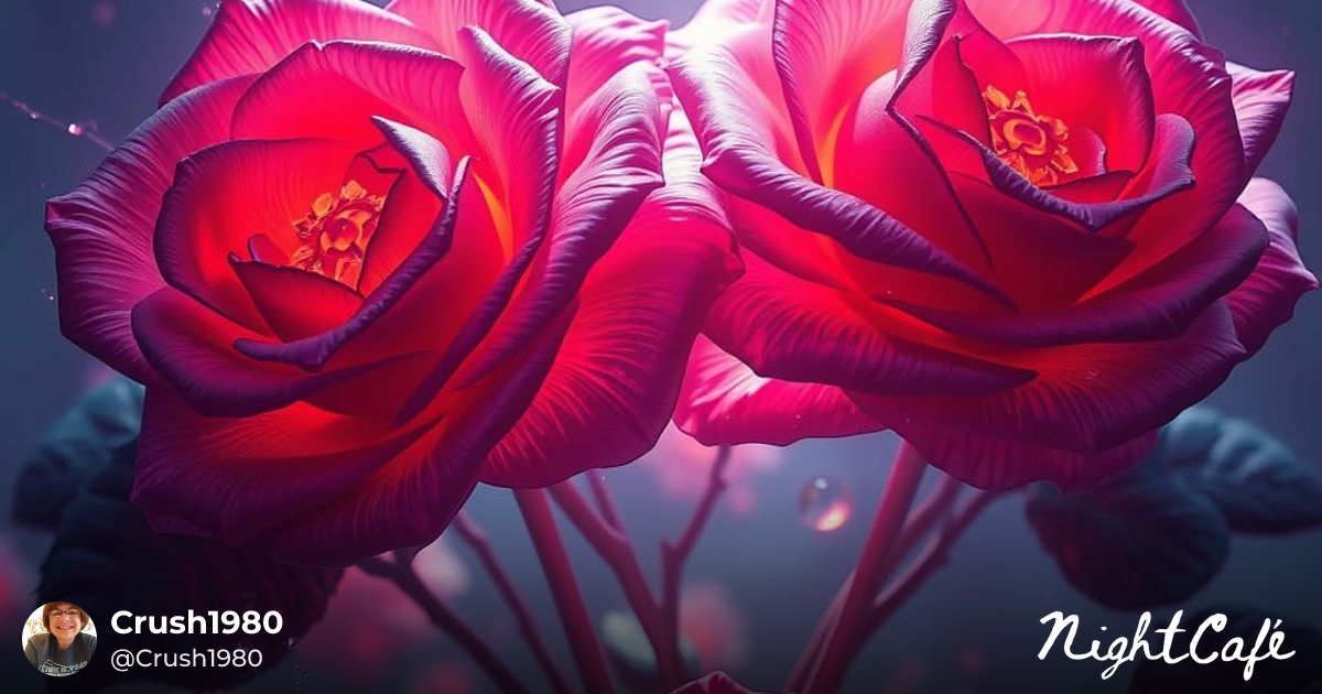 glowing roses - Glowing Roses Matte Painting in Deep Color