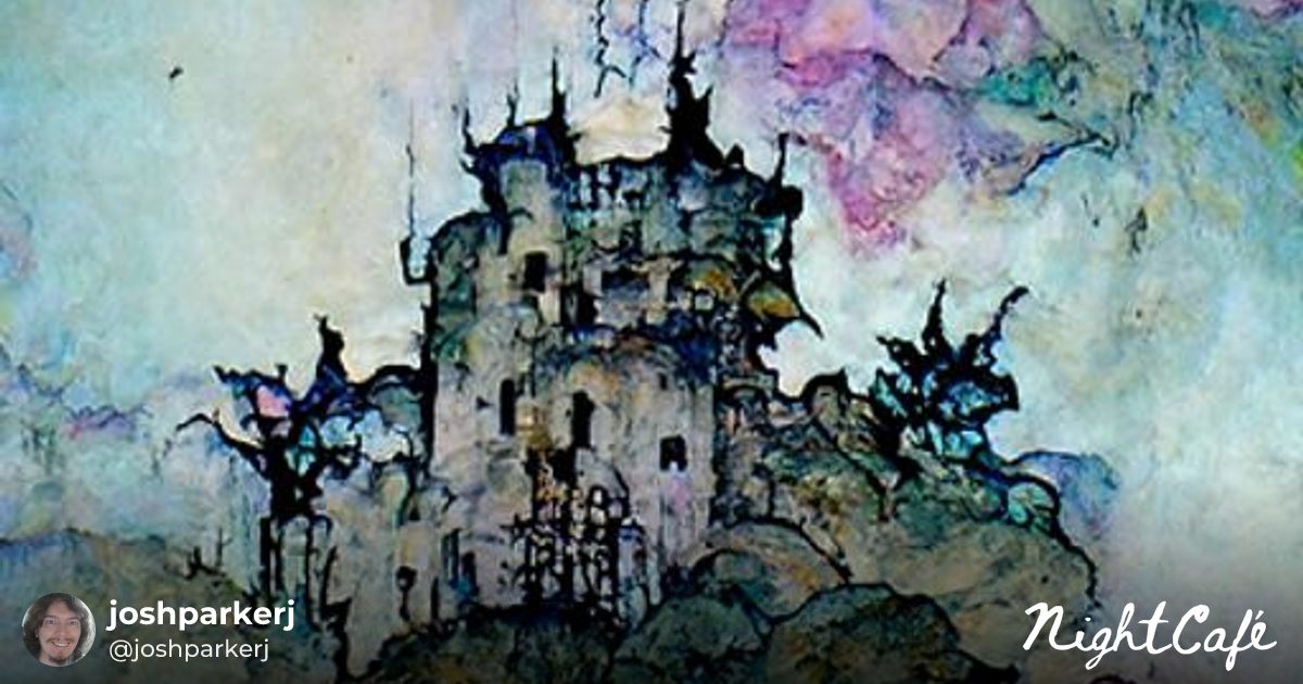 Psychedelic Fantasy Castle in Watercolor Style - AI Art