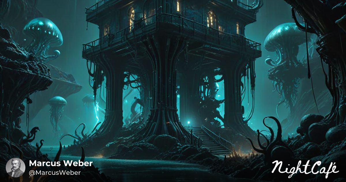 Surrealist Alien Outpost in the Darkness of Devil'... - AI Art