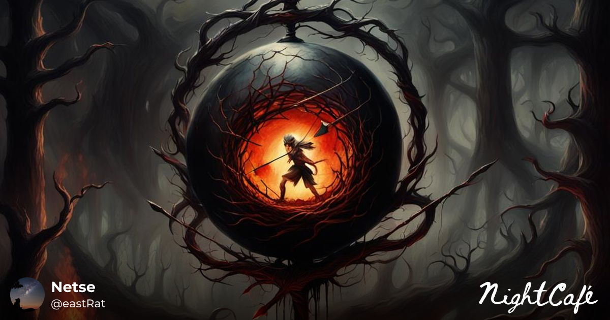 arrow - Dark Fantasy Burning Bow and Arrow