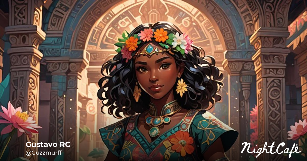 Anime Girl in Mayan Temple with Obsidian Sword - AI Art