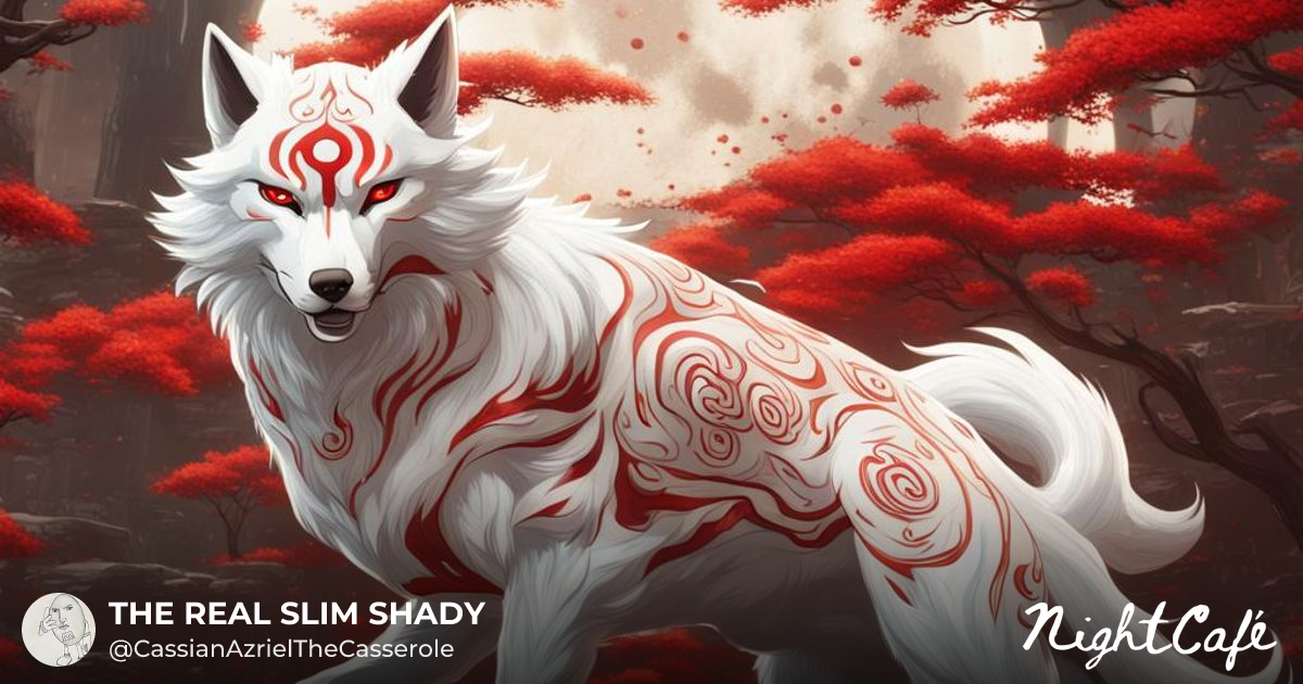 Okami Amaterasu 2 - Okami Amaterasu White Wolf with Red Mark...