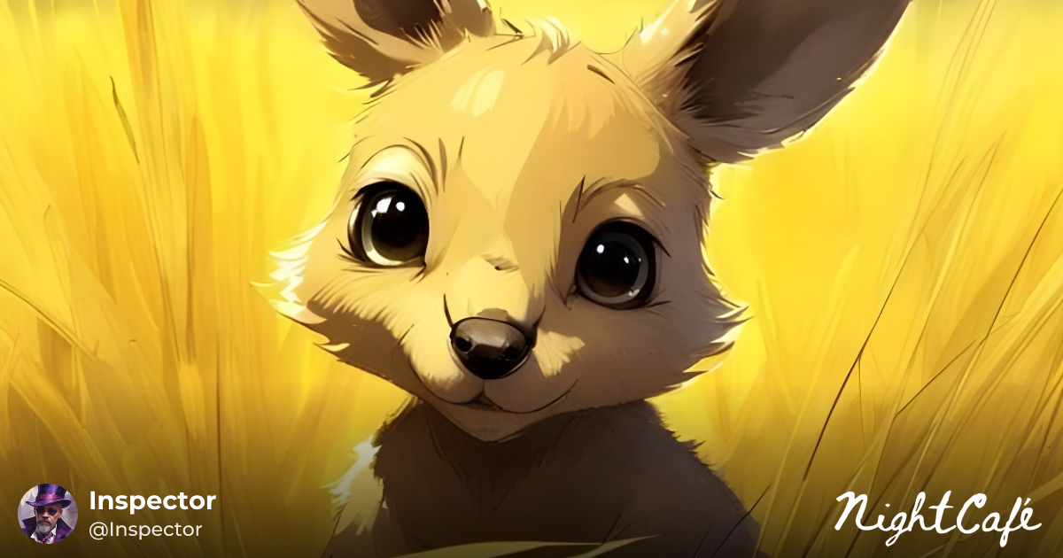 Joey - Adorable Chibi Kangaroo in Grassy Field