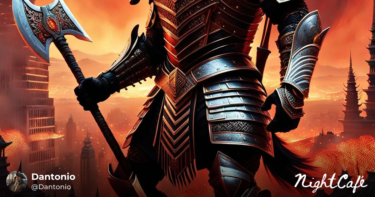 Zebra Warrior in Apocalyptic Battle, Fantasy Art - AI Art