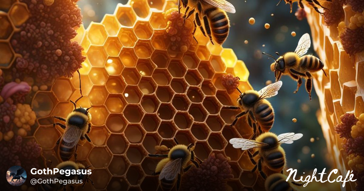 Honey Bees Checking on their Honey Combs