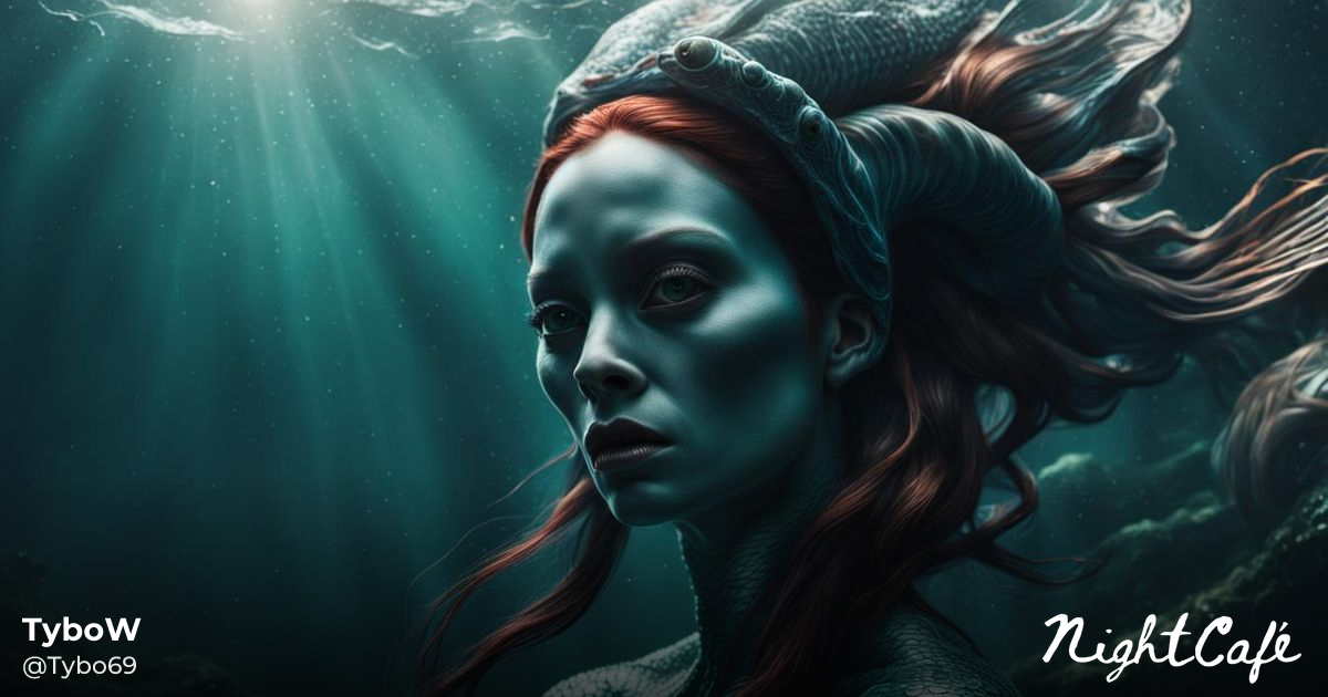 alien mermaid - Hyperrealistic Alien Mermaid in Sharp Focus