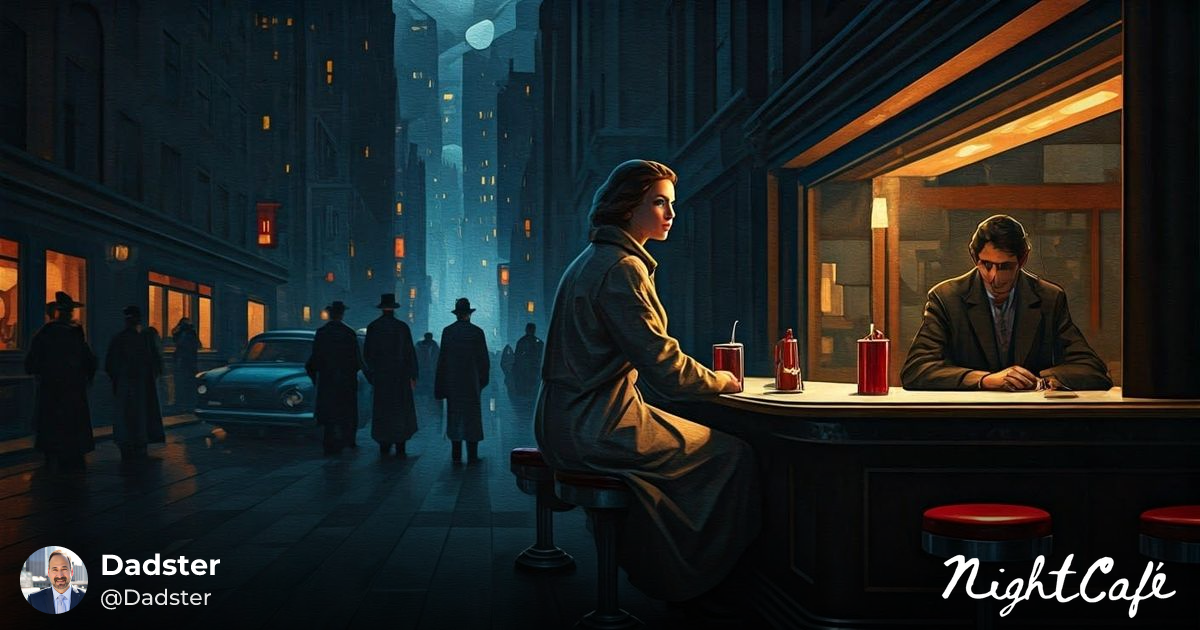 Cubist Nighthawks: Woman in Urban Nightlife Oil Pa... - AI Art