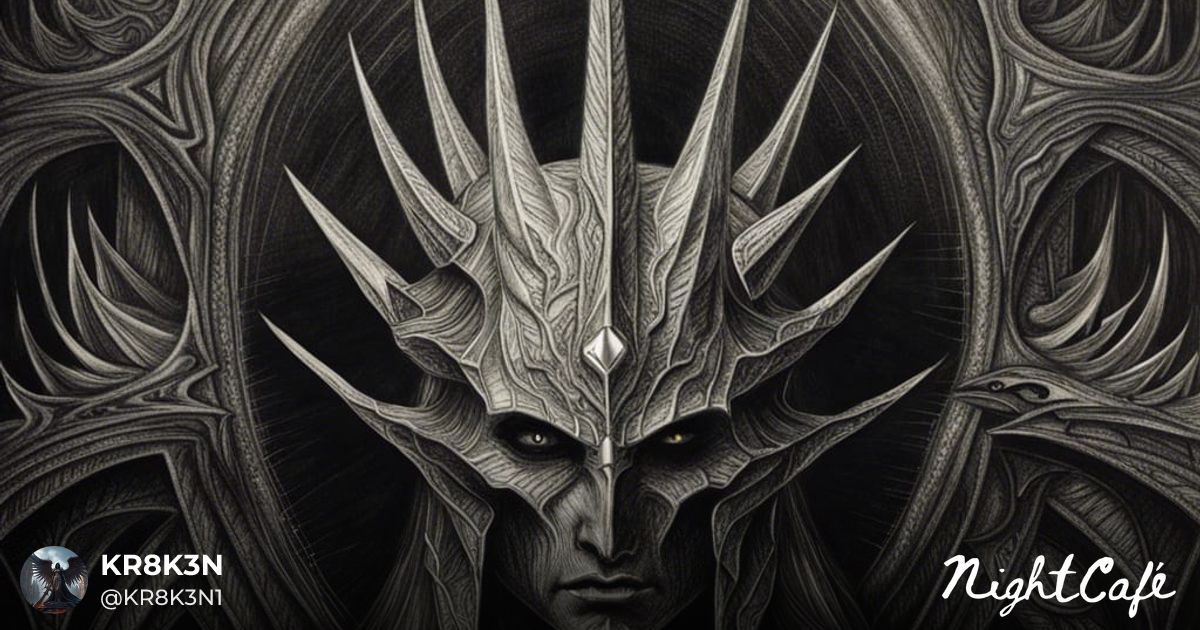 Sauron - Hyperdetailed Charcoal Drawing of Sauron