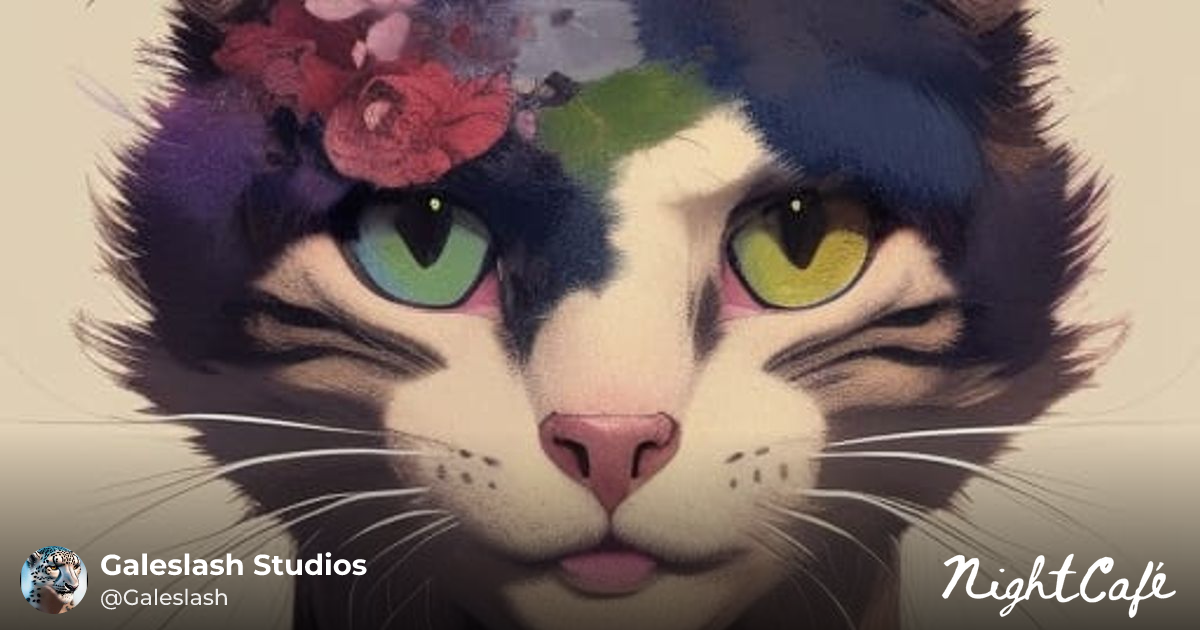 Cat Fursona - Detailed Cat Fursona Portrait in Art Nouveau S...