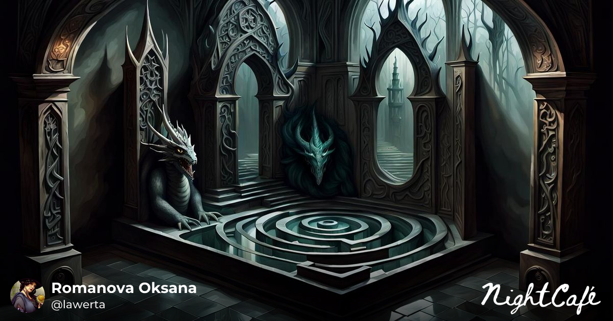 isometric asymmetric view on gothic labyrinth