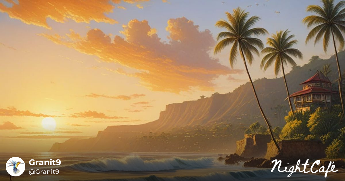 Uluwatu Beachscape: Vibrant Impressionist Oil Pain... - AI Art