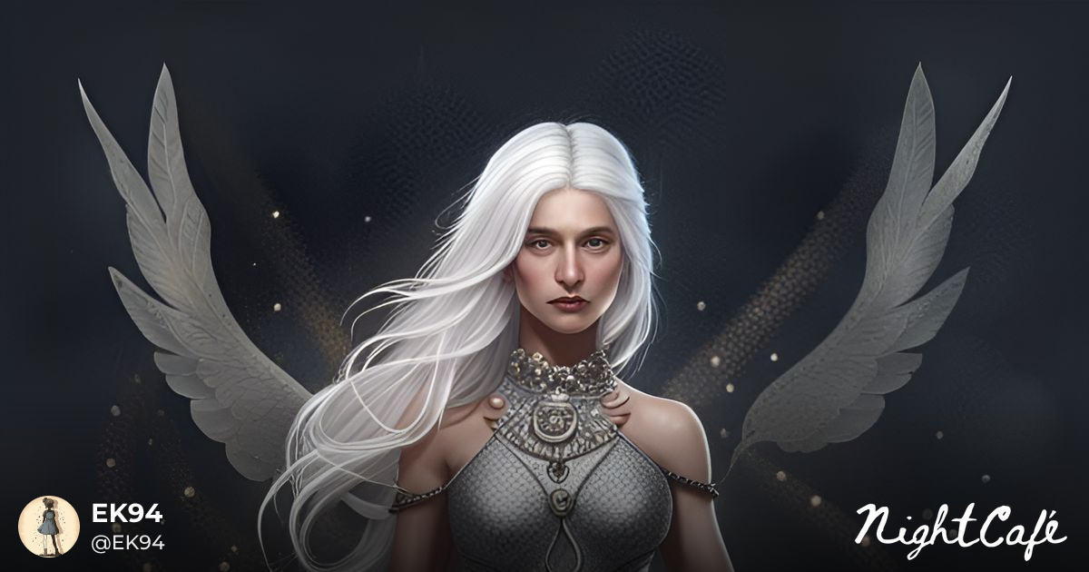 Silver Serenity - Ethereal Silver Enchantress Portrait on Ar...