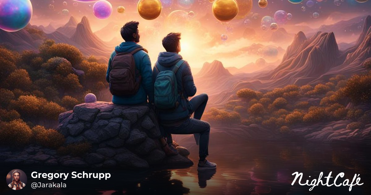 Iridescent Memory Bubbles in Starry Sky, Digital A... - AI Art