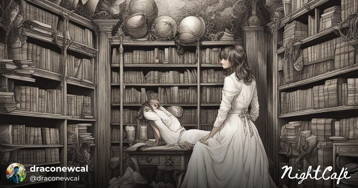 Dreamcore Infinite Bookshelf - AI Art