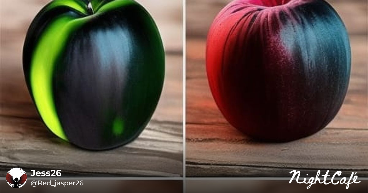 Gothic Black Apple: Matte Painting in Anime Style - AI Art