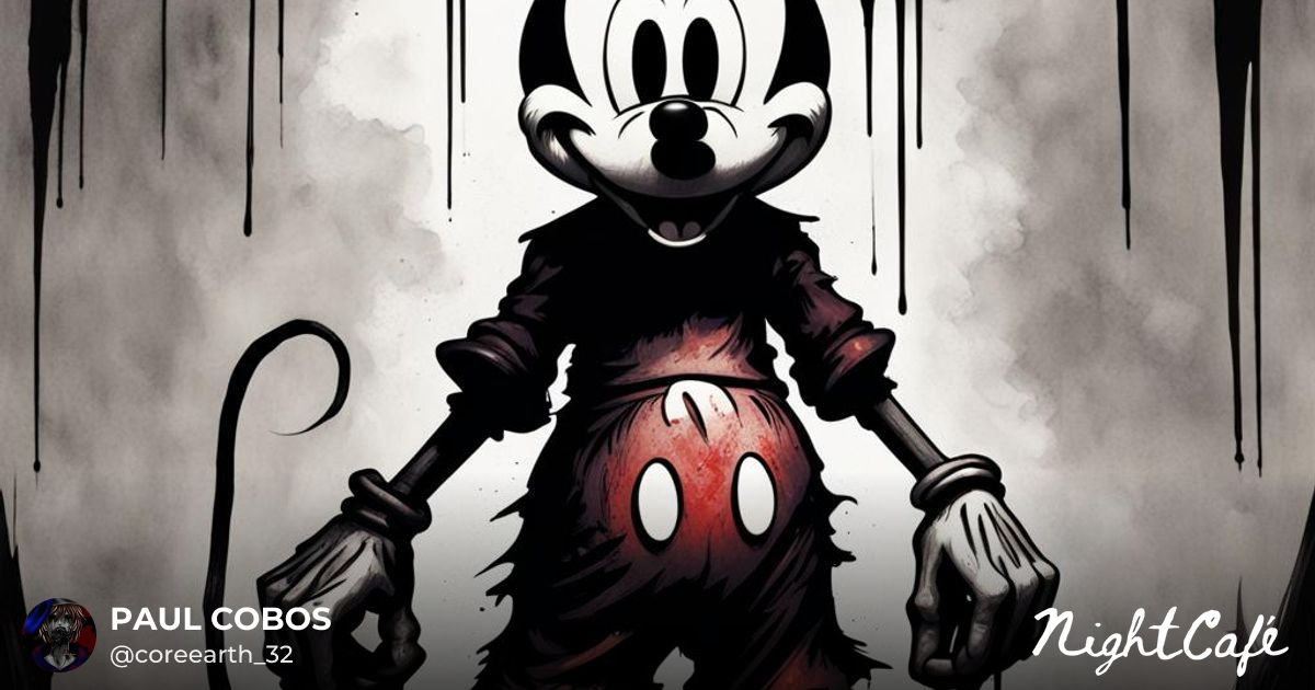 mickey variation #7 - Sinister Ink Mickey Mouse in Scary Sty...