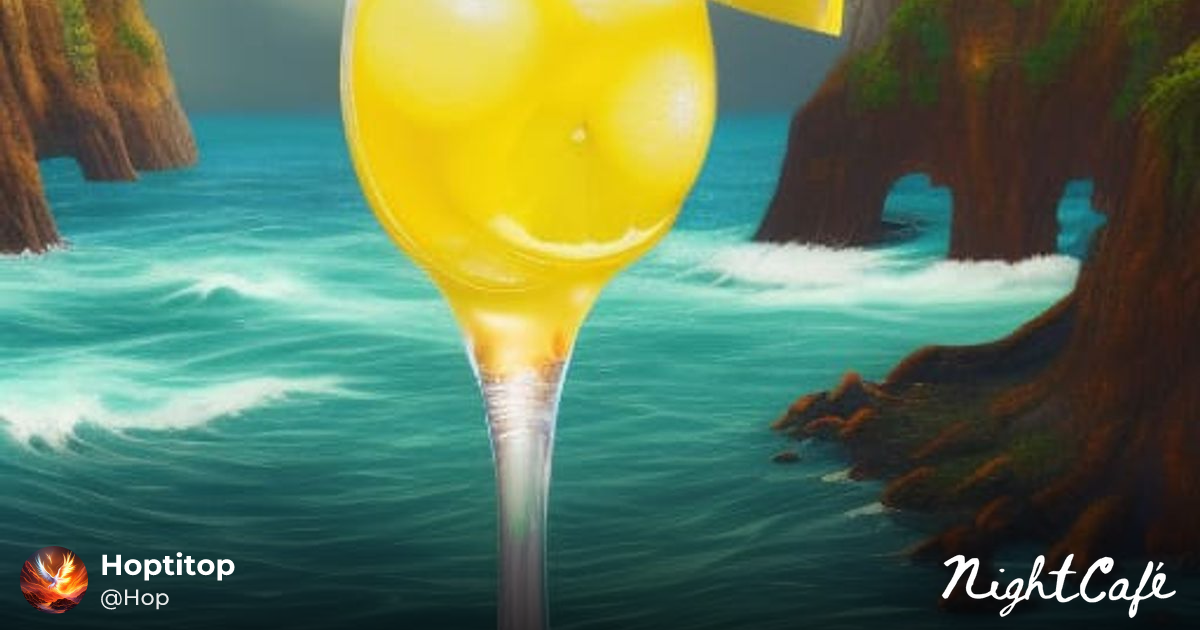 Chilling - Refreshing Lemonade on a Summer Beach, Digital Ar...