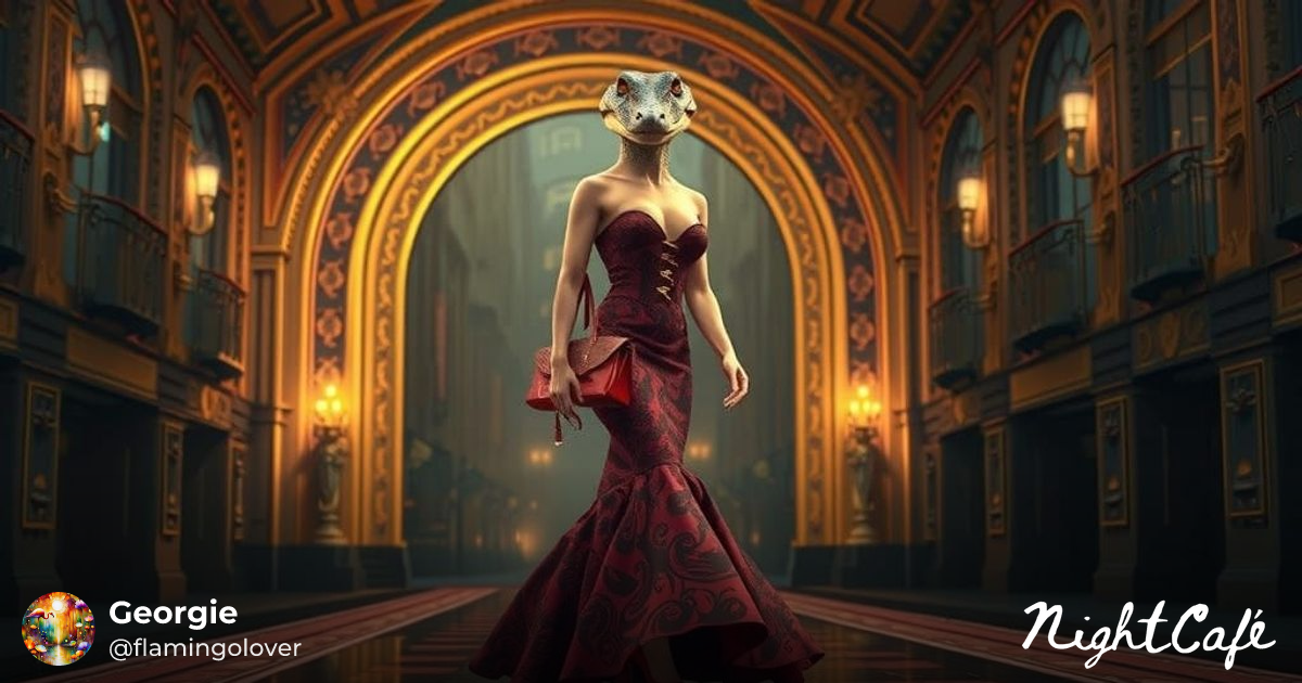 Surreal Goddess in Alligator Form Strolls Manhatta... - AI Art